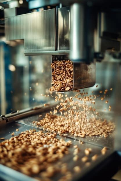 Cereal Bar Production In A Bustling Factory Premium Ai Generated Image