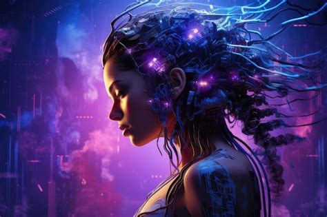 Premium Ai Image Neural Network Supercomputer In The Form Of A Beautiful Girl