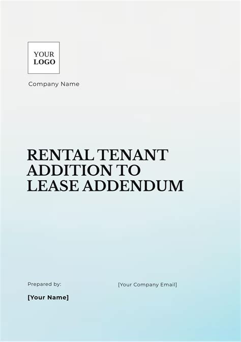 Free Rental Tenant Addition To Lease Addendum Template To Edit Online