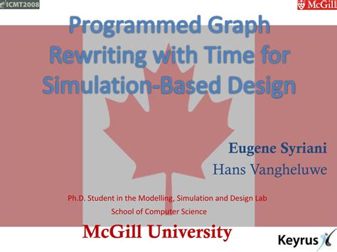 Ppt Programmed Graph Rewriting With Time For Simulation Based Design