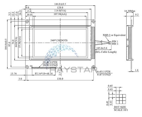 240x128 Graphic LCD Display Module RG240128B LCD