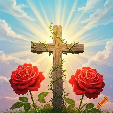 Cross With Beautiful Garden