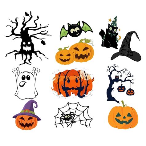 Premium Vector Vector Halloween Elements Set