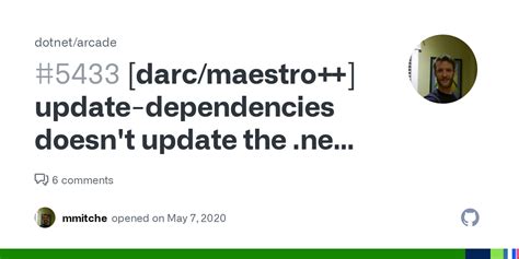 Darcmaestro Update Dependencies Doesnt Update The Net Sdk