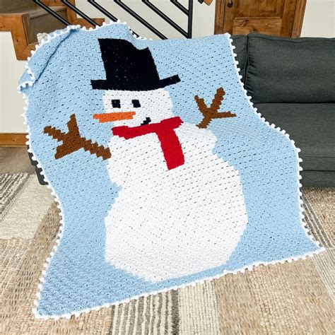 Snowman C2c Afghan Free Crochet Blanket Pattern Okiegirlblingnthings