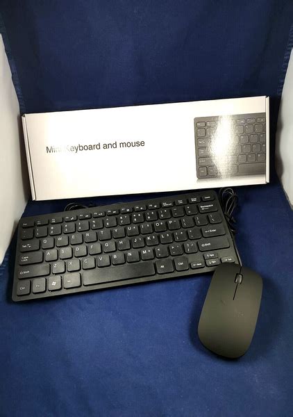 Mini Keyboard And Mouse Set Black Compact Size Wired Light Weight Thin D Planet World Trading Inc