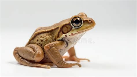 Small Brown Frog Side Profile White Backdrop Frog Leap Nature
