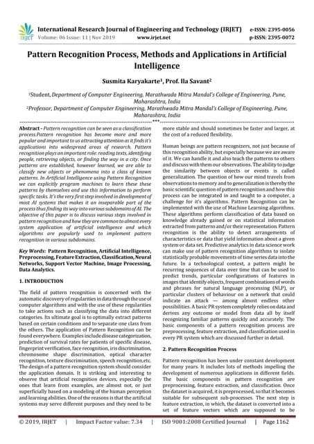 Design Principle Of Pattern Recognition System And Statistical Pattern Recognition Pdf
