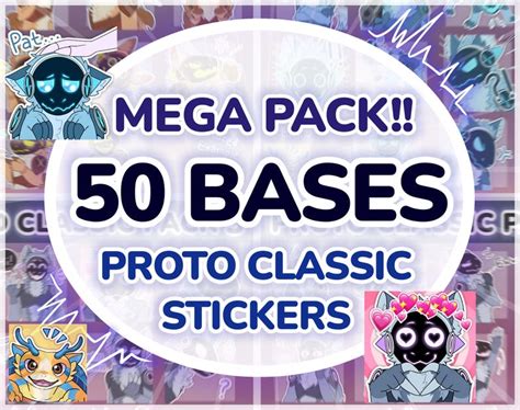 Mega Pack 50 Bases Digital Furry Protogen Sticker Emote Base