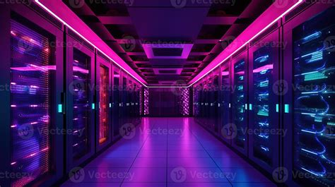Generative Ai Data Center Modern High Technology Server Room In