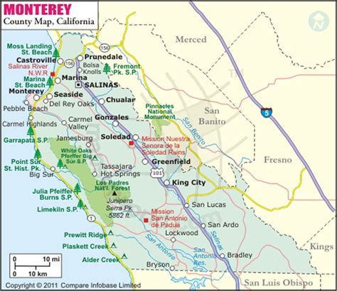 Monterey County Map Map Of Monterey County California