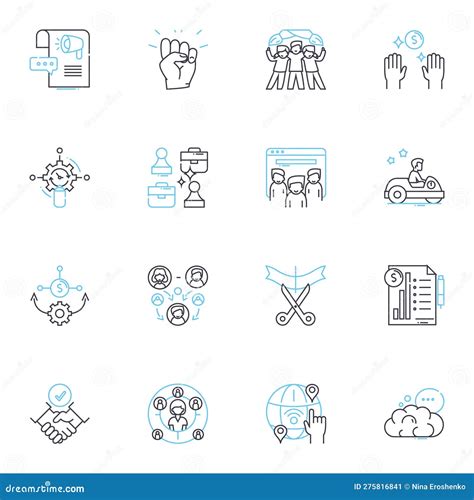 Association Linear Icons Signs Symbols Vector Line Illustration Set 165757512