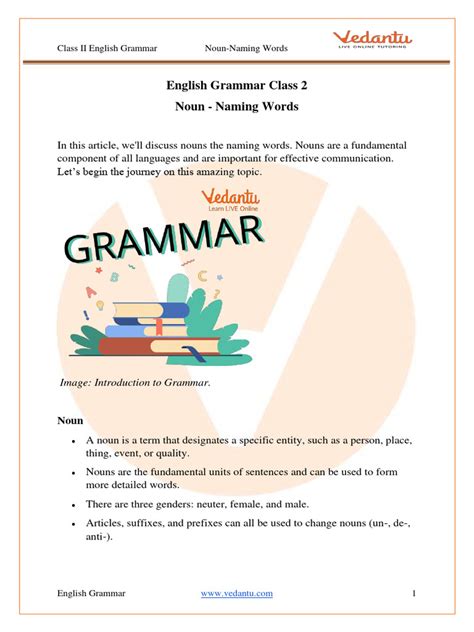 English Grammar Class 2 Noun Learn And Practice Download Free Pdf