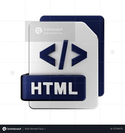 Html File 3d Illustration Download In Png Obj Or Blend Format