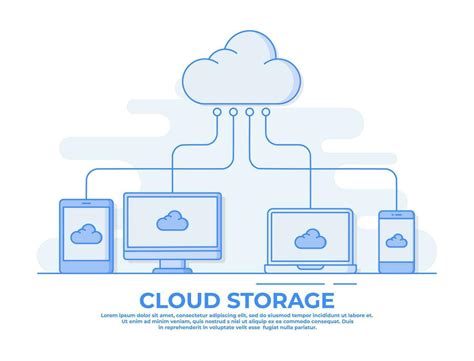 Cloud Computing Technology Network With Computer Monitor Laptop