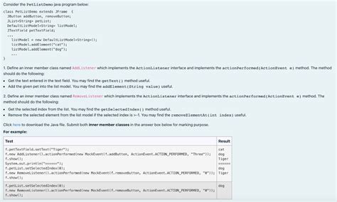 Solved Consider The Petlist Demo Java Program Below Class