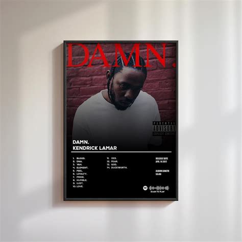 Kendrick Lamar Damn Album Cover Poster Music Wall Art Affordable T