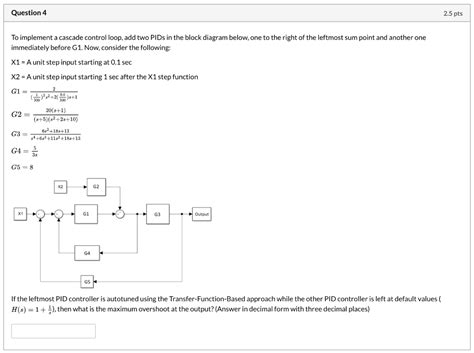 Question Pts To Implement A Cascade Control Chegg