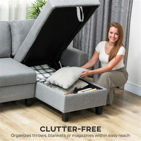 Homcom 3 Seater Sofa Bed With Storage For Living Room