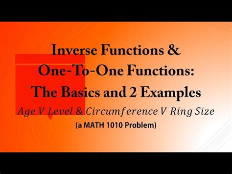 Inverse Functions Example 1 Youtube