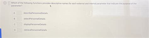 Solved D ﻿which Of The Following Functions Provides