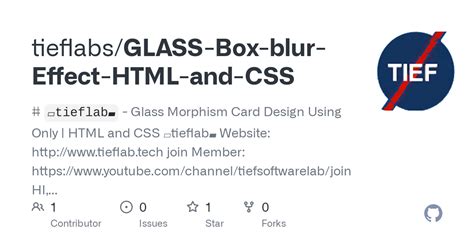 Github Tieflabsglass Box Blur Effect Html And Css ` Tieflab