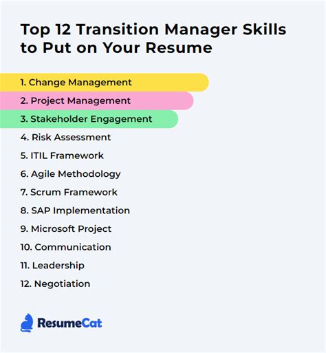 top 12 transition manager skills to put on your resume