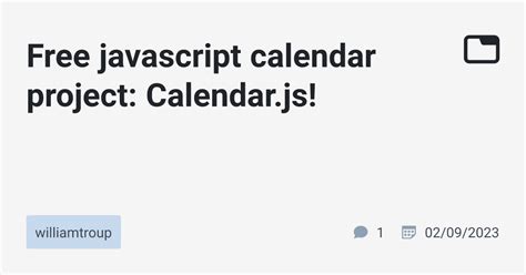 Free Javascript Calendar Project Calendarjs · Williamtroup · Tabnews