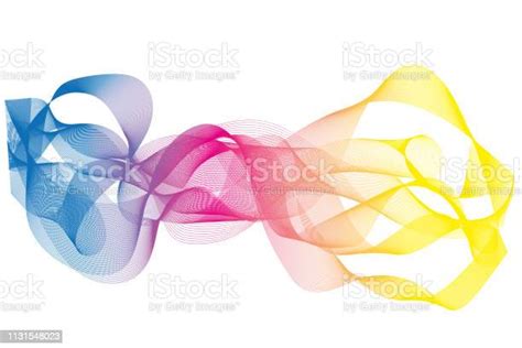 파란색 분홍색 노란색의 물결 무늬가 흰색으로 나타난다 0명에 대한 스톡 벡터 아트 및 기타 이미지 0명 곡선 그라데이션