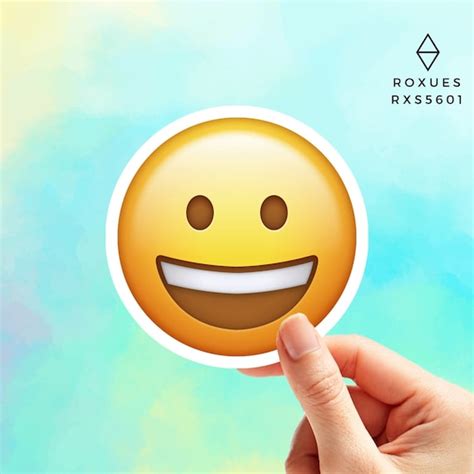 Smiling Emoji Sticker Emoji Faces Cool Stickers Whatsapp Etsy