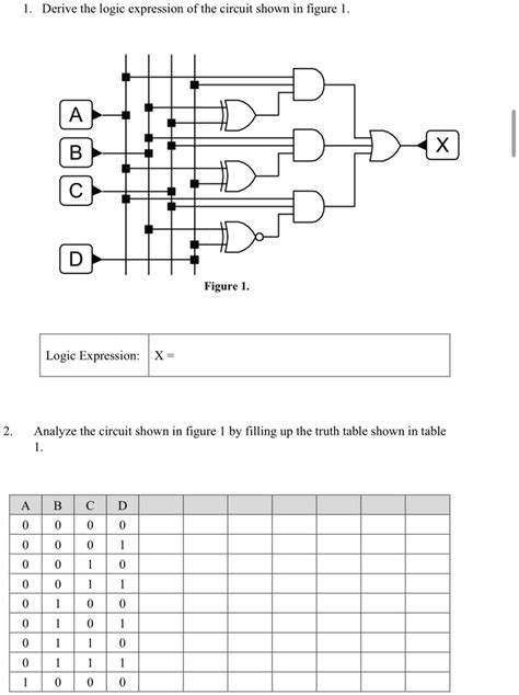1 Derive The Logic Expression Of The Circuit Shown In Figure 1 A B C D Figure 1 Logic Expression