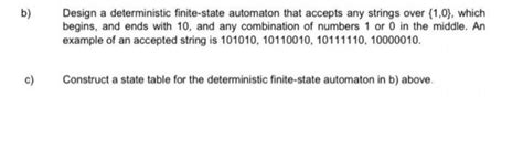 solved b design a deterministic finite state automaton that