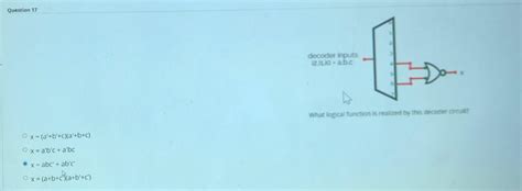 Solved Decoder Inputs 121110 Abc What Logical Function