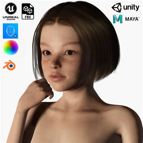 3d Realistic Girl Asian3dモデル Turbosquid 2039088