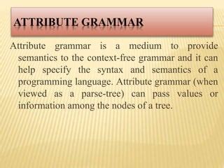 Attribute Grammer PPTX Computing Technology Computing