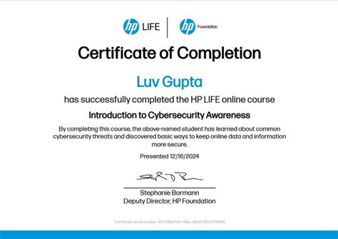 Luv Gupta On Linkedin Cybersecurityawareness Continuouslearning Hp Life