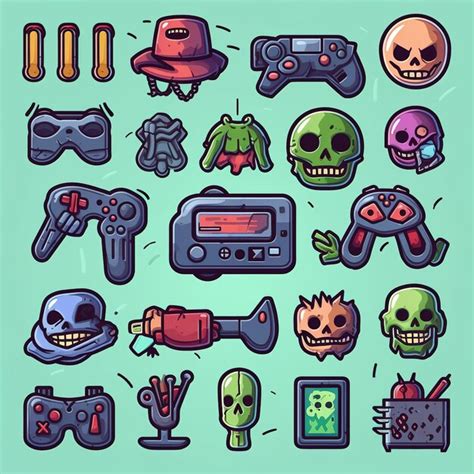 Premium Ai Image Scary Themed Vector Stickers Multiple Items