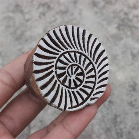 Shell Stamp Sea Shell Stamp Indian Fabric Stamp Carve Wooden Etsy