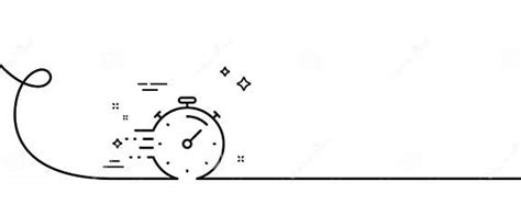 Timer Line Icon Time Management Sign Stopwatch Continuous Line With