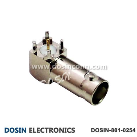 BNC Female PCB Mount Connector Right Angled Through Hole Dosin Electronics