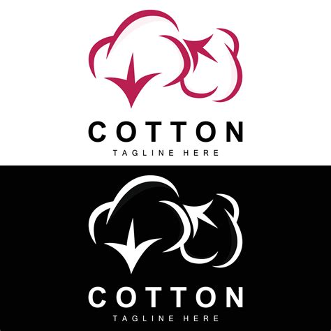Cotton Logo Soft Cotton Flower Design Vector Natural Organic Plants