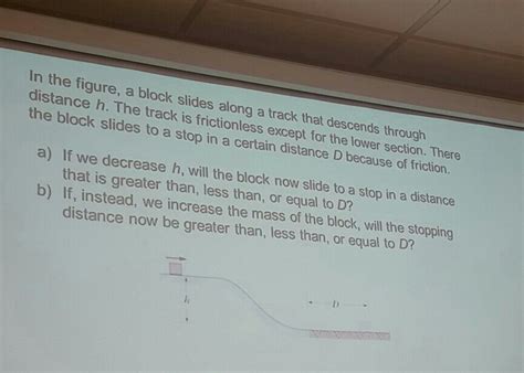 solved in the figure a block slides along a track that