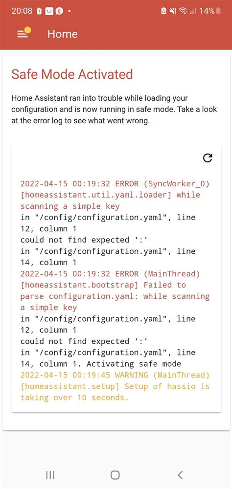Home Assistant In Safe Mode Home Automation Power Forum Renewable Energy Discussion