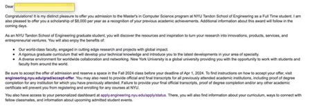 Accepted To Nyu Tandon For Ms Cs Rgradadmissions