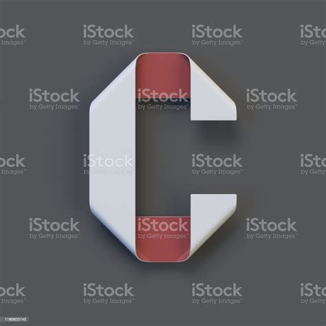 종이 접기 종이 글꼴 접힌 리본 글꼴 문자 C 3차원 형태에 대한 스톡 사진 및 기타 이미지 3차원 형태 개념 구부리기