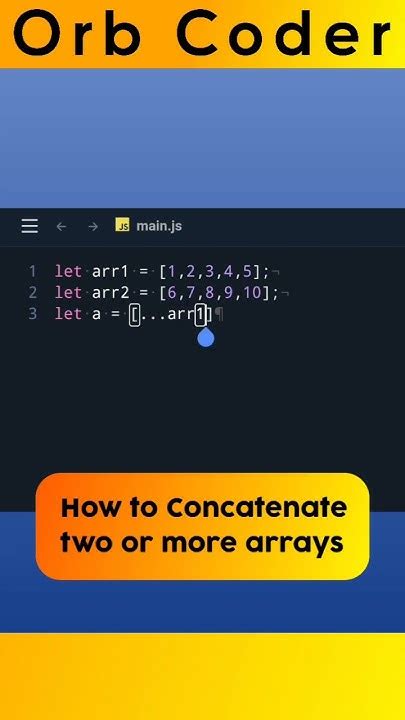 How To Concatenate Arrays In Javascript Orb Coder Shorts Youtube