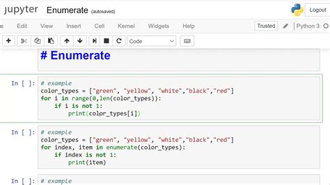 Enumerate Function In Python Youtube