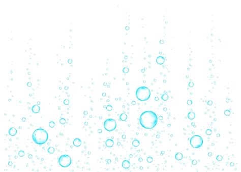 수중 Fizzing 공기 물 또는 흰색 배경에 산소 거품 발포성 음료 탄산수 반짝임 바다 수족관 소다팝 해저 벡터 텍스처입니다 프리미엄 벡터