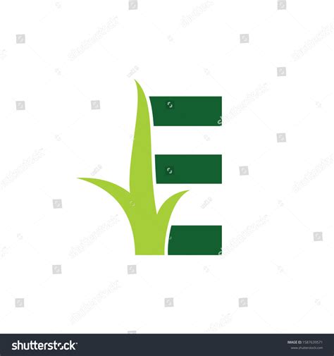 Letter E Grass Logo Vector 001 Stock Vector Royalty Free 1587639571 Shutterstock