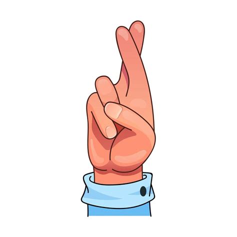 Fingers Crossed Cartoon